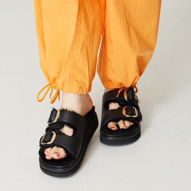 オリエンタルトラフィック（ORiental TRaffic）/ダブルベルトファーサンダル/41207