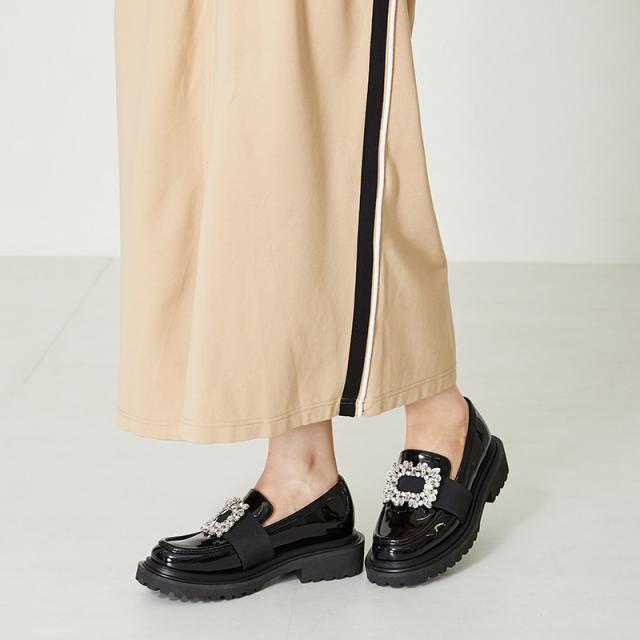 オリエンタルトラフィック（ORiental TRaffic）/ビジューストラップ厚底シューズ/41118