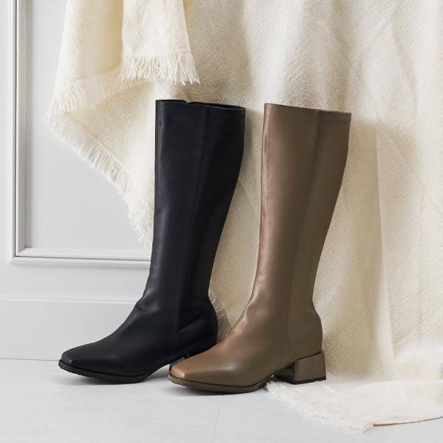 オリエンタルトラフィック（ORiental TRaffic）/【ローヒール・ストレッチ素材】スクエアトゥミドルヒールロングブーツ/41502