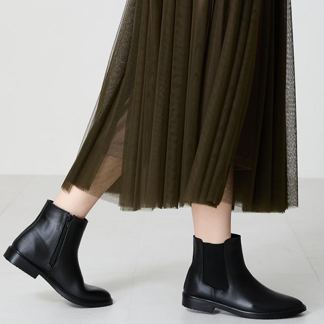 オリエンタルトラフィック（ORiental TRaffic）/厚手クッション入り 歩きやすい 晴雨兼用 サイドゴアレインショートブーツ/R−0018