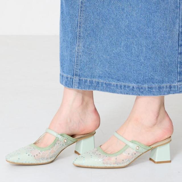 オリエンタルトラフィック（ORiental TRaffic）/シアーチュールミュールパンプス/51117