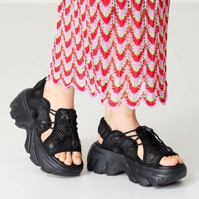 オリエンタルトラフィック（ORiental TRaffic）/ドローコード×メッシュ厚底サンダル/51210