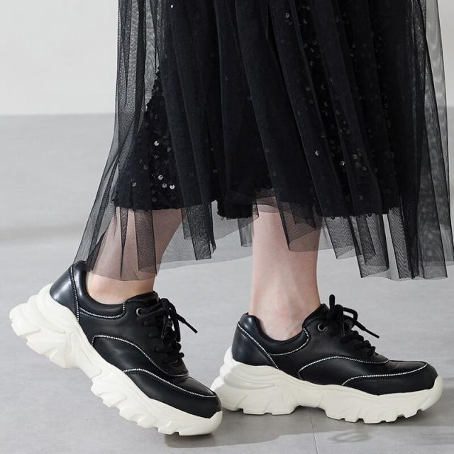 オリエンタルトラフィック（ORiental TRaffic）/【25秋冬新作】ラインストーン切替ダッドスニーカー/OT3769