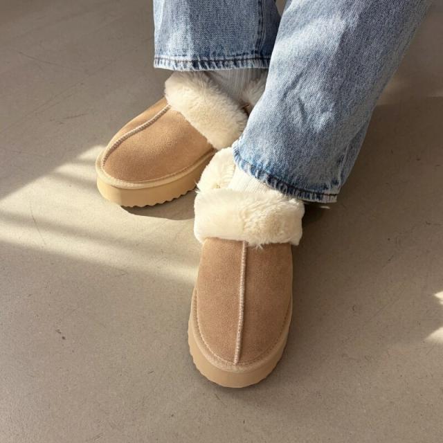 オリエンタルトラフィック（ORiental TRaffic）/ふわふわあったか【25秋冬新作】厚底ムートン2wayサンダル/51320