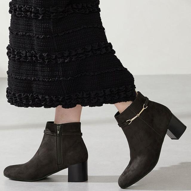 オリエンタルトラフィック（ORiental TRaffic）/起毛素材の中敷きであたたかい【25秋冬新作】ビットモチーフショートブーツ/52403