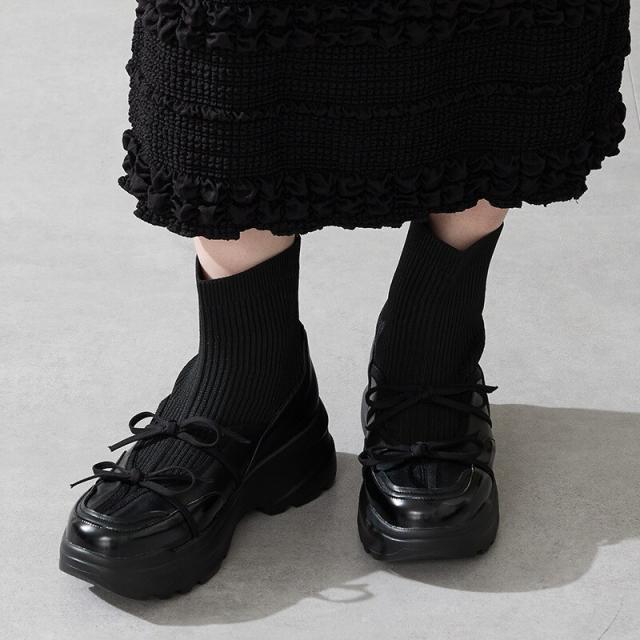 オリエンタルトラフィック（ORiental TRaffic）/【25秋冬新作】ダブルリボンニットブーツ/51422