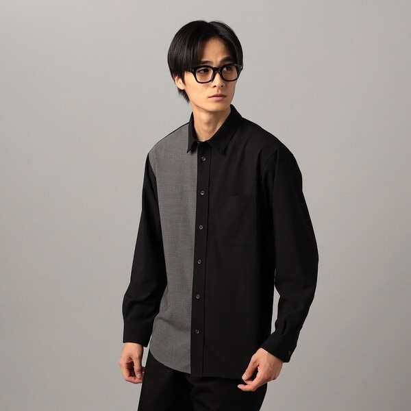 コムサ・メン（COMME CA MEN）/T/Rトロ カラーブロッキングシャツ