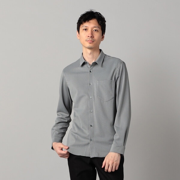 コムサ・メン（COMME CA MEN）/和歌山編み 千鳥柄ジャージー キーボードシャツ