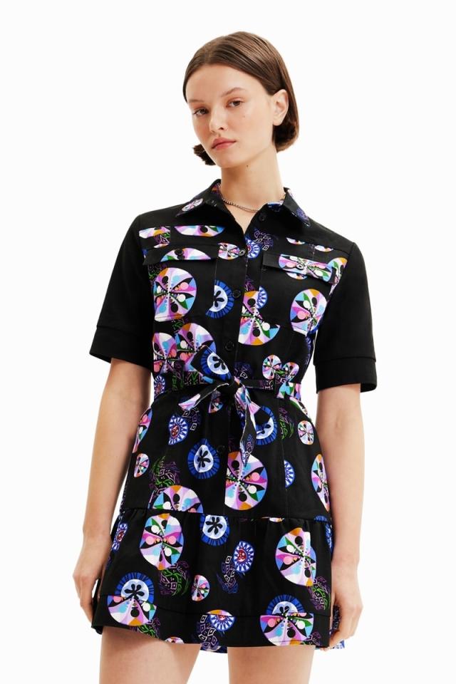 デシグアル（Desigual）/M． Christian Lacroix 丸模様 ショートシャツワンピース