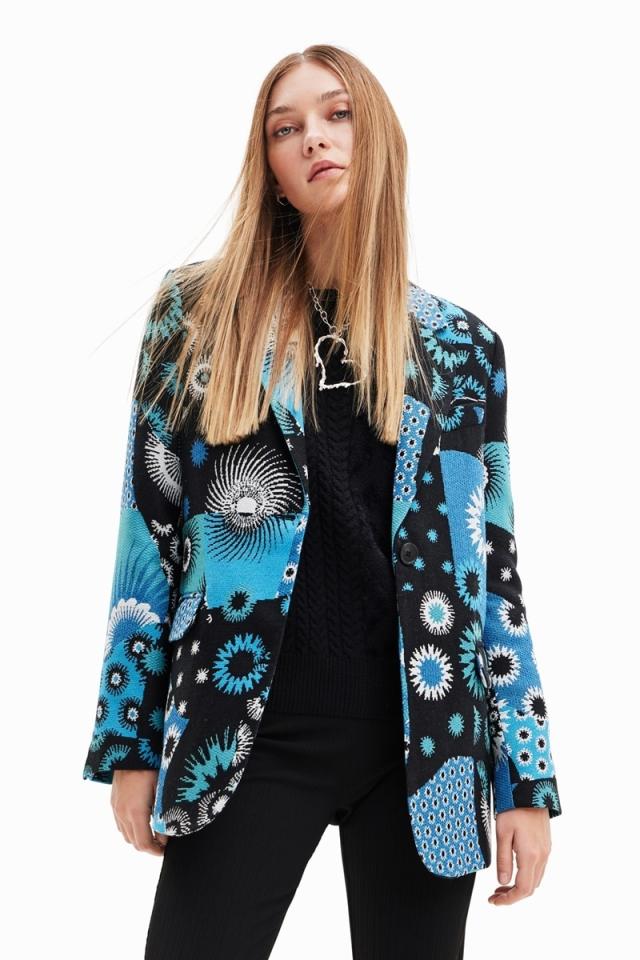 デシグアル（Desigual）/パッチワーク ジャカードブレザー