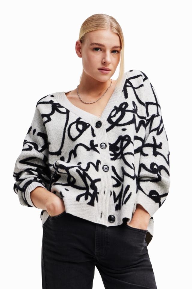 デシグアル（Desigual）/メッセージ オーバーサイズカーディガン