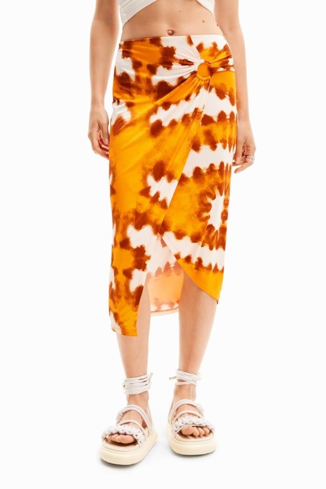 デシグアル（Desigual）/【雑誌掲載】タイダイ クロスミディスカート