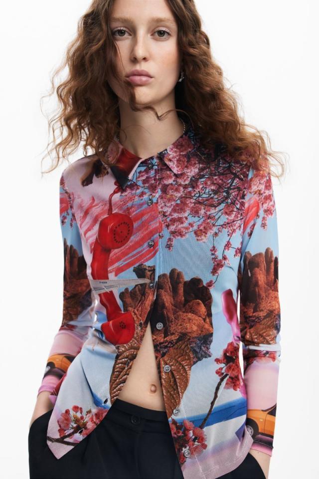 デシグアル（Desigual）/SURREAL BLOSSOMLACROIX Tシャツロングスリーブ