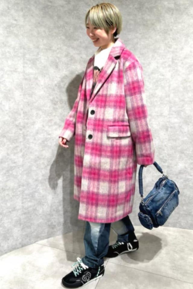 デシグアル（Desigual）/【5サイズ展開/羊毛MIX】チェックチェスターコート