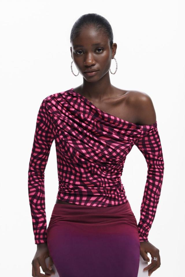 デシグアル（Desigual）/ギャザーオフショルダートップス