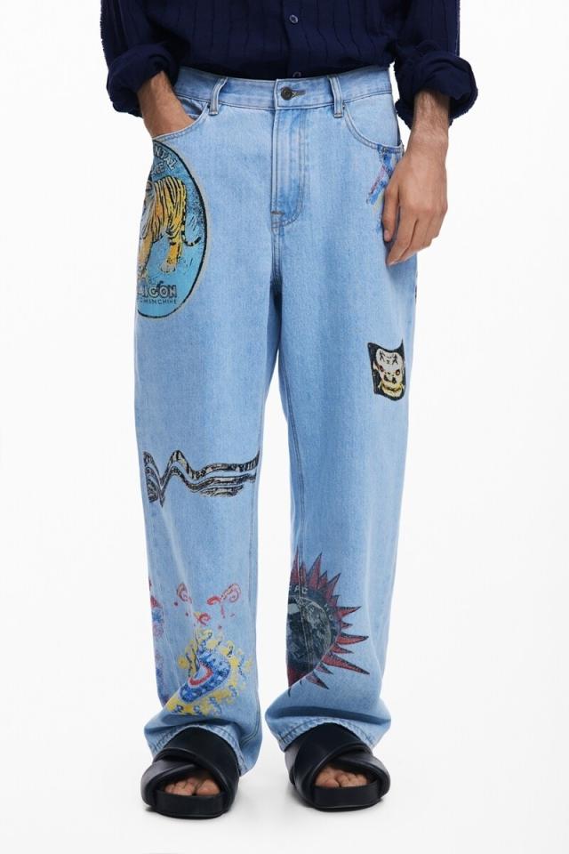 デシグアル（Desigual）/パッチ付きデニムパンツ