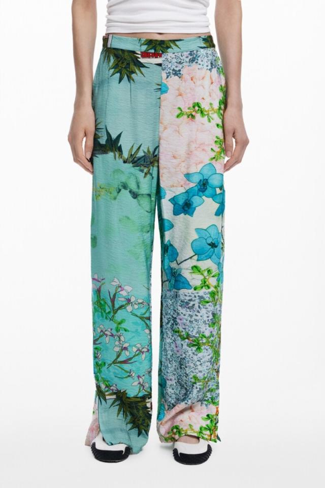 デシグアル（Desigual）/【6サイズ展開/XS/XXL/大きいサイズ】ボタニカルガーデン　花柄ワイドパンツ