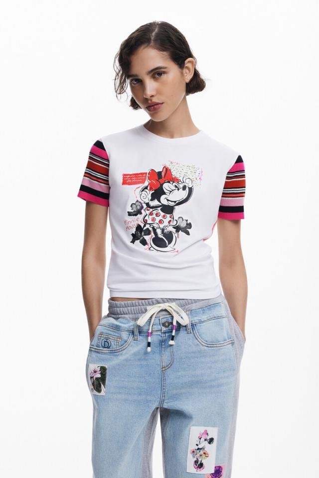 デシグアル（Desigual）/【5サイズ展開/XS/XL/大きいサイズ】ミニーマウス マルチカラースリーブTシャツ
