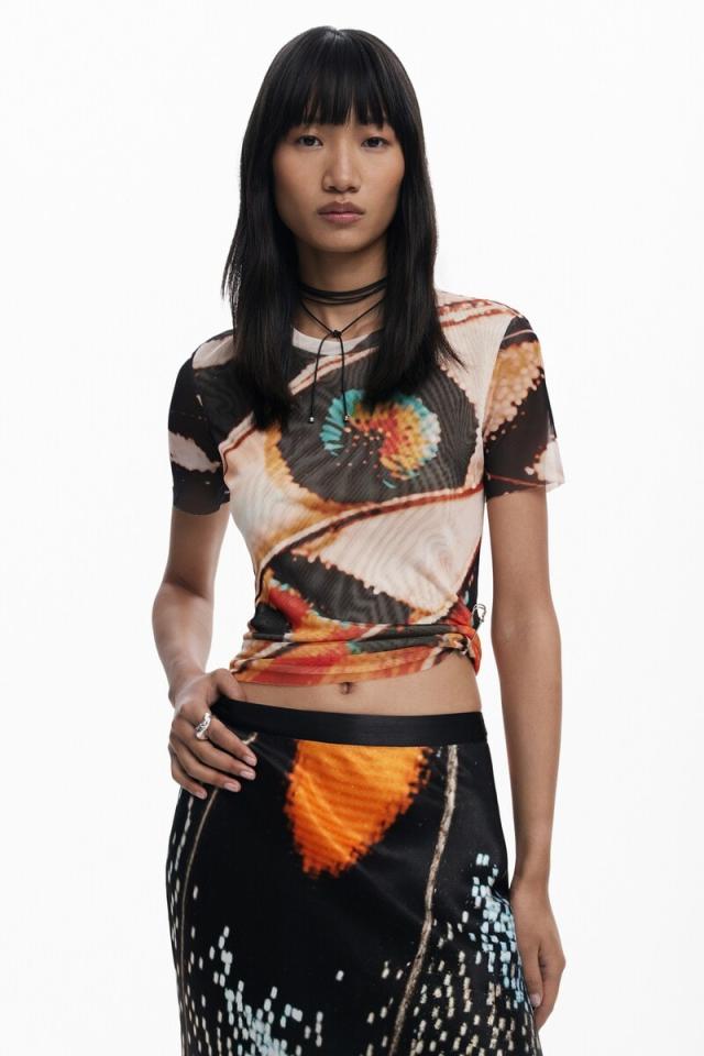 デシグアル（Desigual）/TSARDINELACROIX ショートスリーブ シアーTシャツ