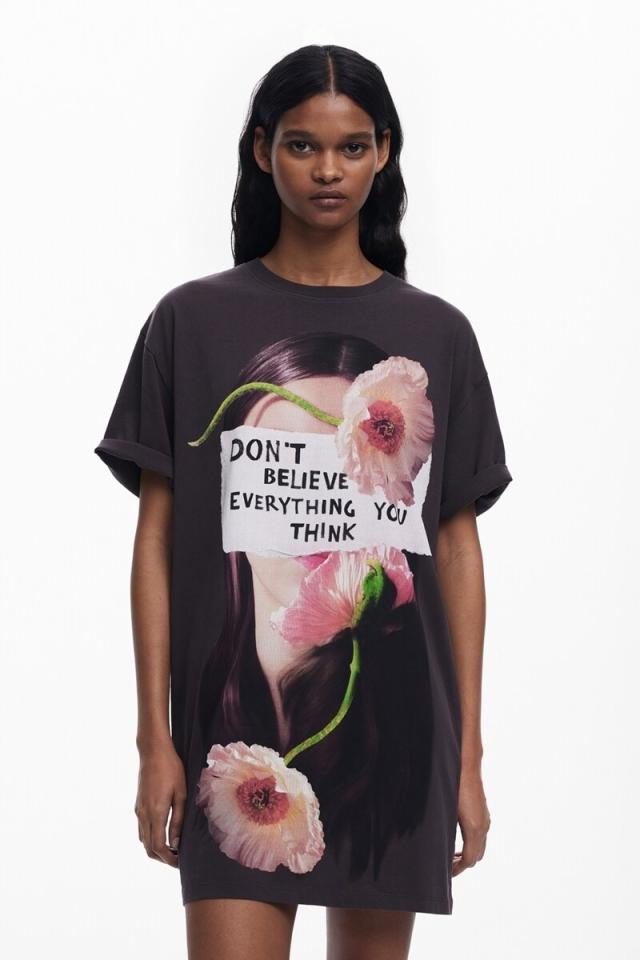 デシグアル（Desigual）/【5サイズ展開/XS/XL/大きいサイズ】Tシャツスタイルのドレス