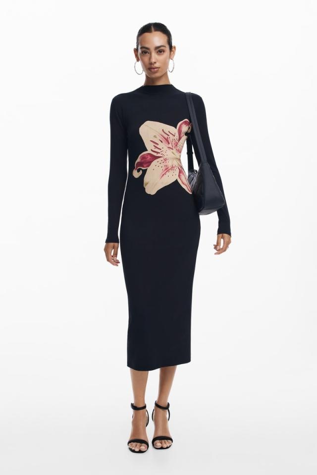 デシグアル（Desigual）/オーキッドプリント ロングドレス