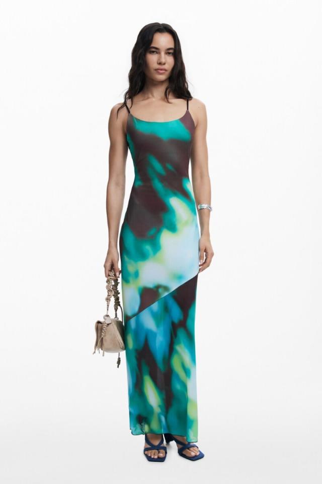 デシグアル（Desigual）/【5サイズ展開/XS/XL/大きいサイズ】タイダイ柄のストラップドレス