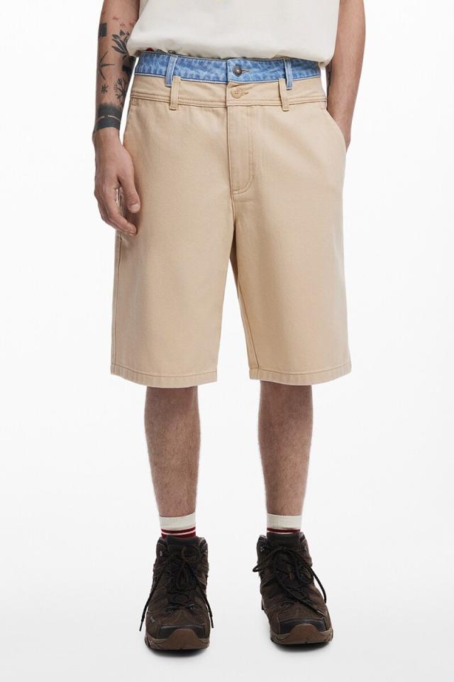 デシグアル（Desigual）/【6サイズ展開/28/38】ダブルウエストのバミューダパンツ