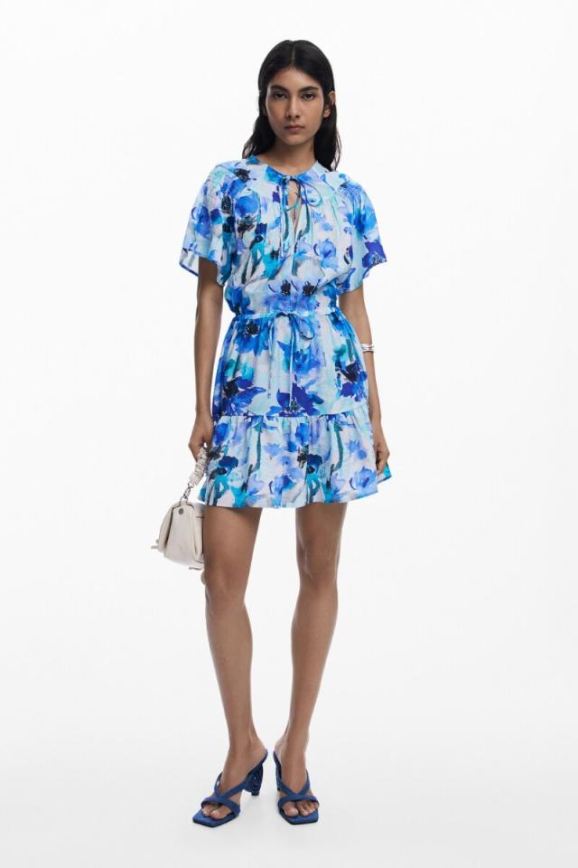 デシグアル（Desigual）/【5サイズ展開/XS/XL】フラワーティアードショートドレス