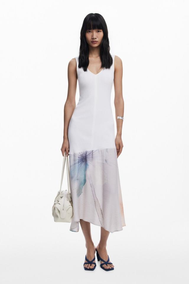 デシグアル（Desigual）/【5サイズ展開/XS/XL】Vネックコンバインドドレス