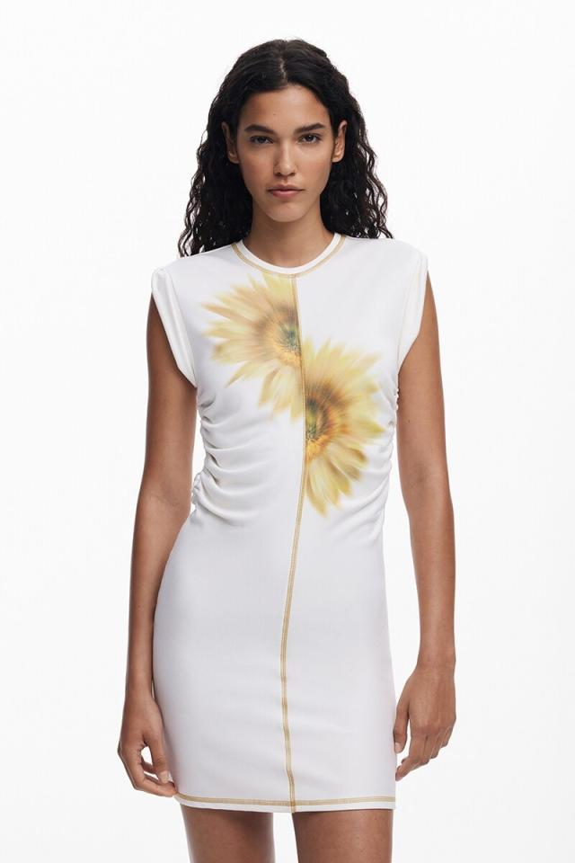 デシグアル（Desigual）/【5サイズ/XS/XL】サンフラワーノースリーブミニワンピース