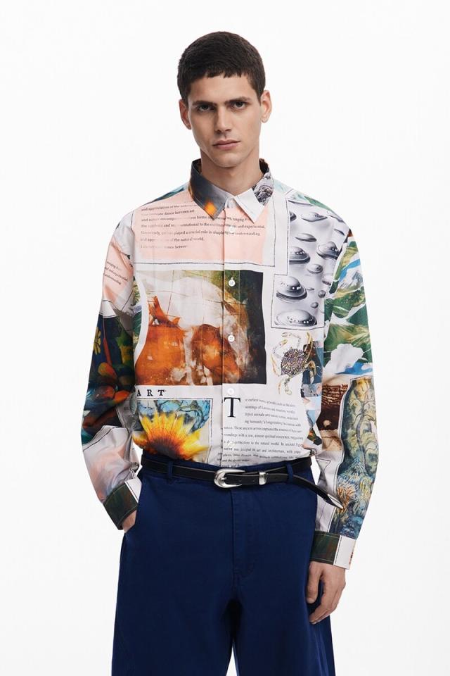 デシグアル（Desigual）/【4サイズ展開/S/XL】ニュースペーパー長袖シャツ