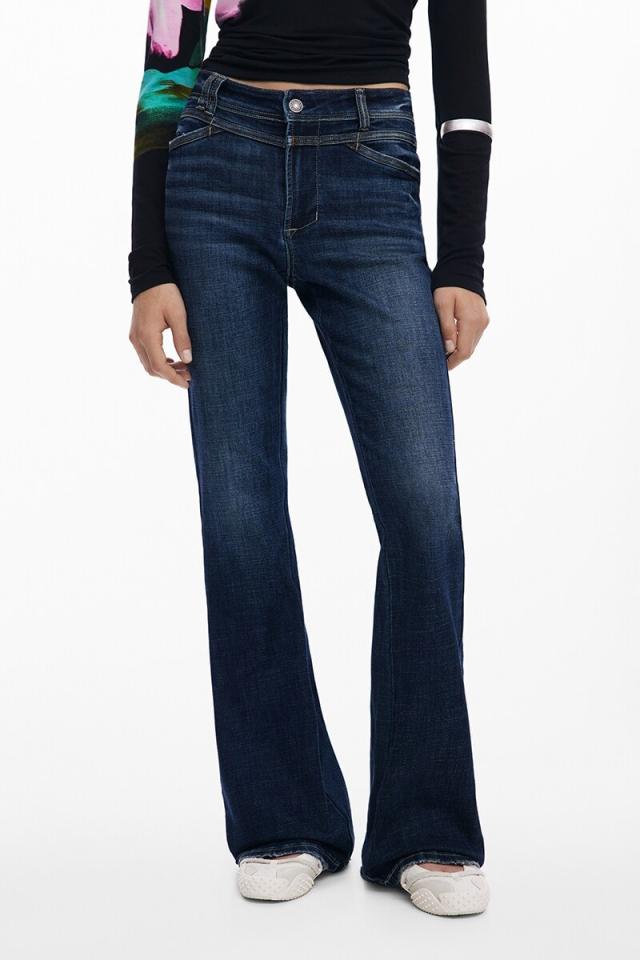 デシグアル（Desigual）/【6サイズ展開/34/44】ウォッシュドフレアジーンズ