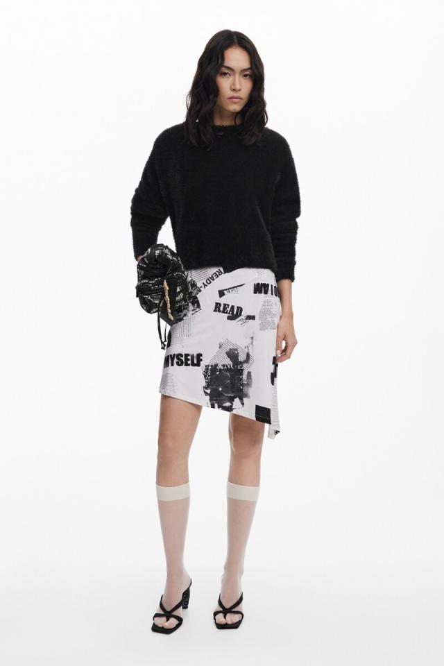 デシグアル（Desigual）/【5サイズ展開】2−in−1 ニュースペーパードレス セット 伸縮生地