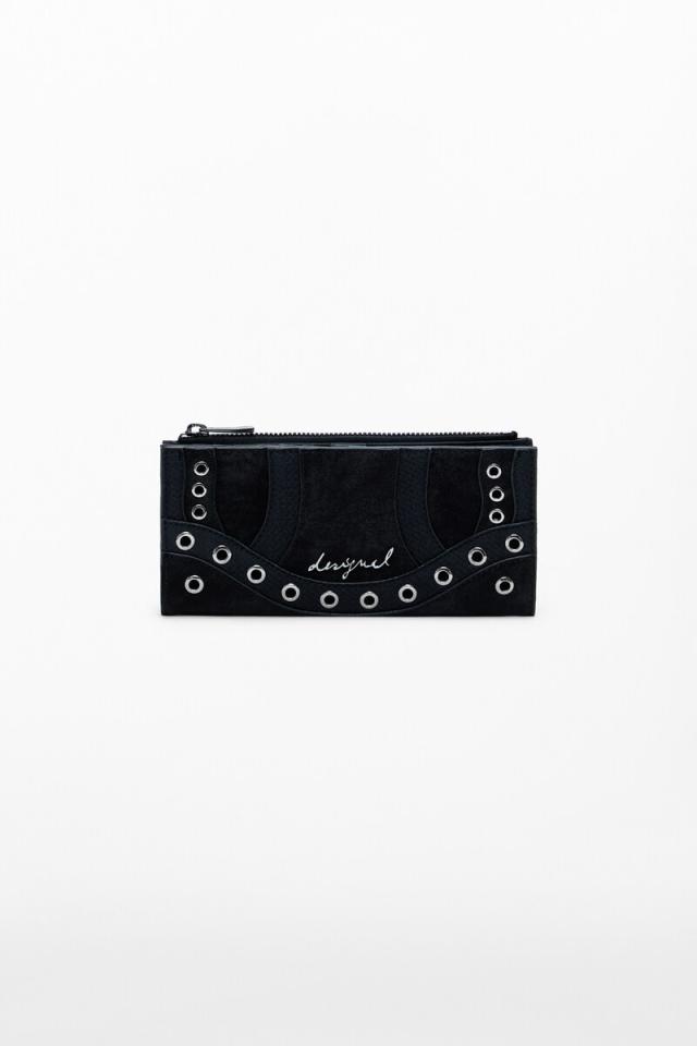 デシグアル（Desigual）/スタッズ付きバイソン柄ポケット長財布