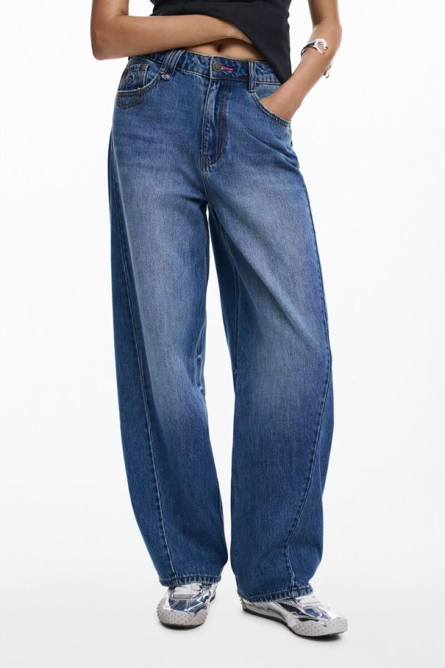 デシグアル（Desigual）/【6サイズ展開/34/44】ステッチ入りバギージーンズ