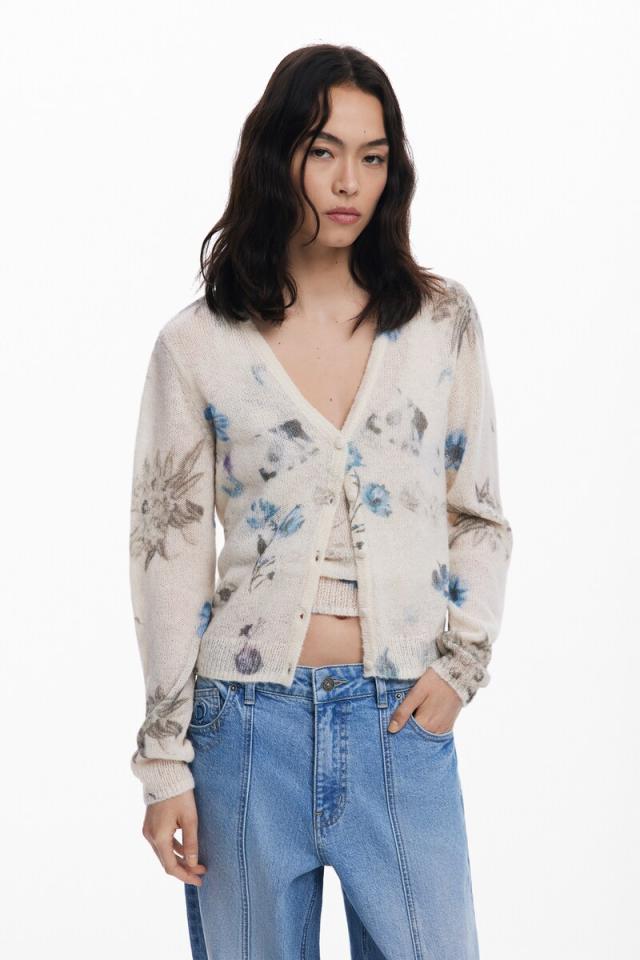 デシグアル（Desigual）/【5サイズ展開/XS/XL】2in1 カーディガン フラワー柄アンサンブル