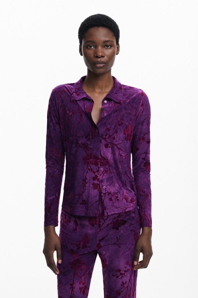 デシグアル（Desigual）/【5サイズ展開/XS/XL】オリエンタルフラワーボタンシャツ