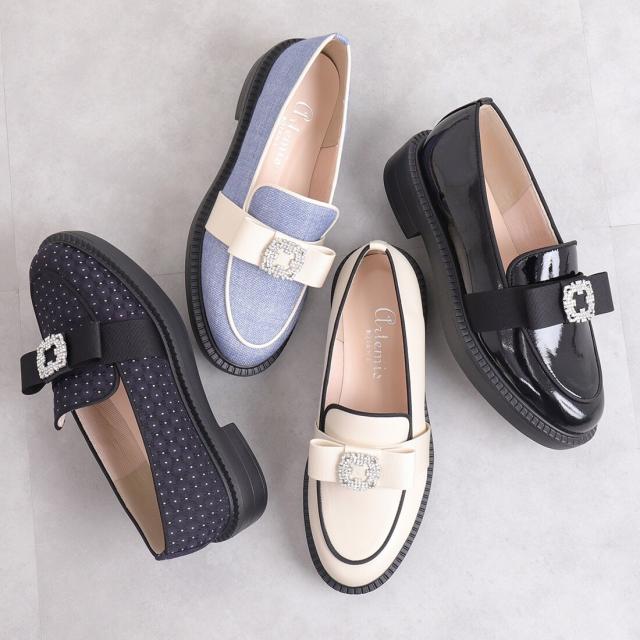 アルテミス by ダイアナ（artemis by DIANA）/ビジューリボン　厚底ローファー