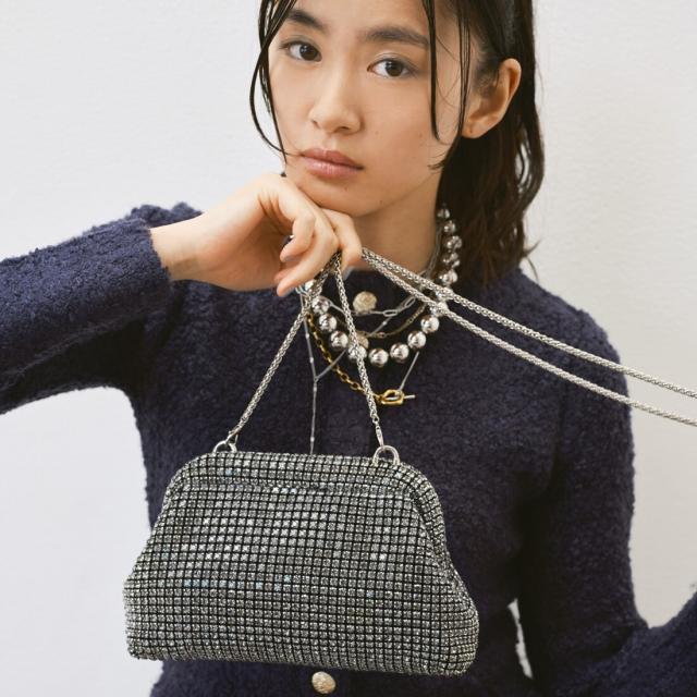 アルテミス by ダイアナ（artemis by DIANA）/【25秋冬新作】2WAY ショルダーチェーン付属がま口ビジュークラッチバッグ