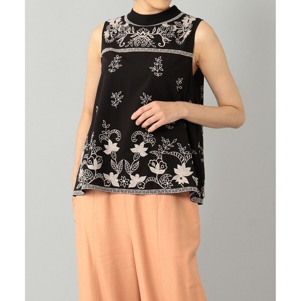 グレースコンチネンタル（GRACE CONTINENTAL）/刺繍ハイネックノースリーブ