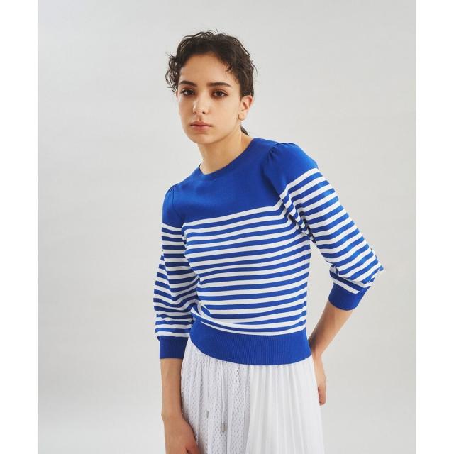 グレースコンチネンタル（GRACE CONTINENTAL）/ボーダーパフニットトップ