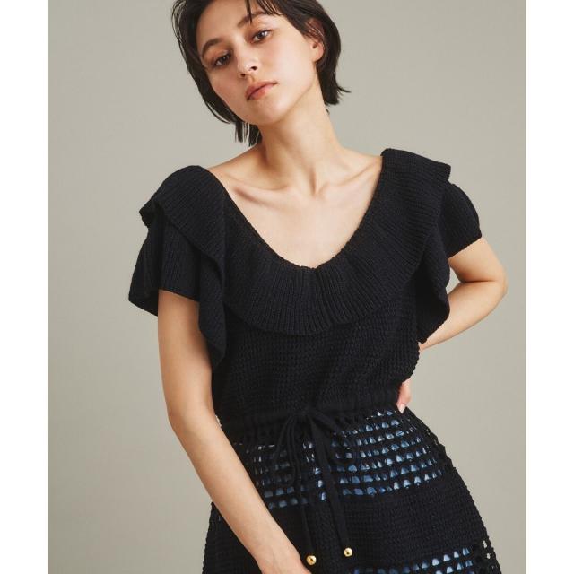 グレースコンチネンタル（GRACE CONTINENTAL）/タックスクエアニットトップ