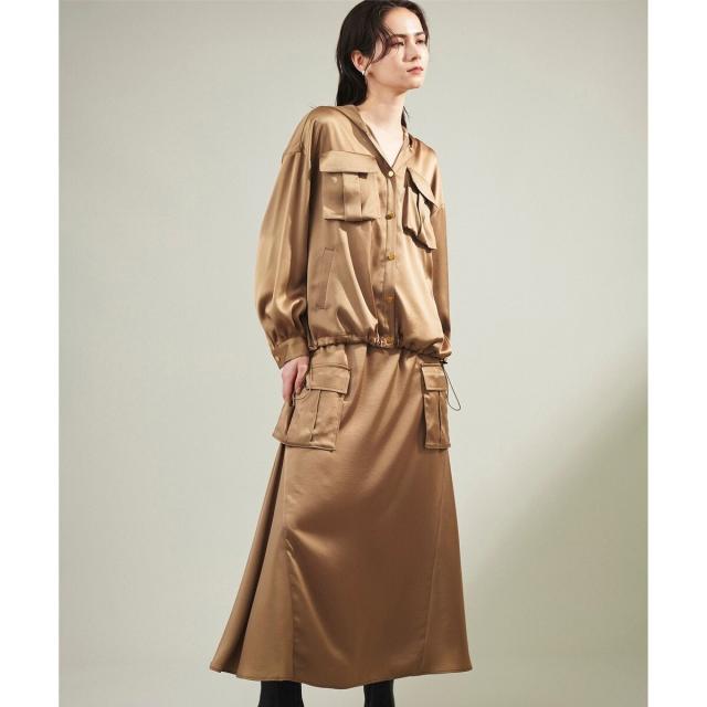 グレースコンチネンタル（GRACE CONTINENTAL）/サテンミリタリーロングスカート