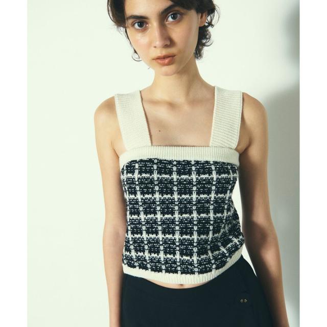 グレースコンチネンタル（GRACE CONTINENTAL）/チェックニットビスチェ