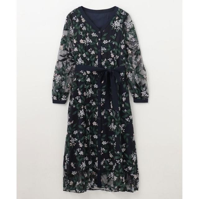 グレースコンチネンタル（GRACE CONTINENTAL）/フラワー刺繍フレアワンピース