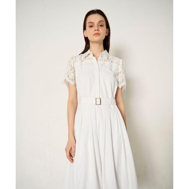 グレースコンチネンタル（GRACE CONTINENTAL）/レースコンビタフタワンピース