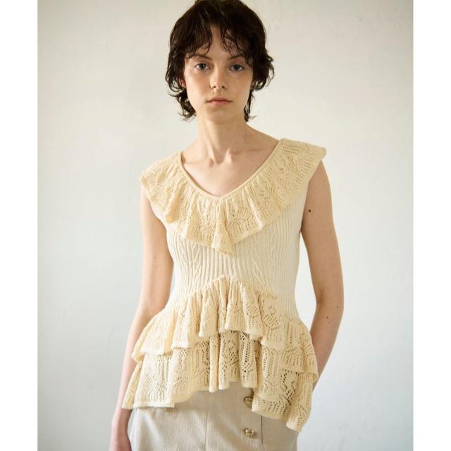 グレースコンチネンタル（GRACE CONTINENTAL）/ミックスフリルニットトップ