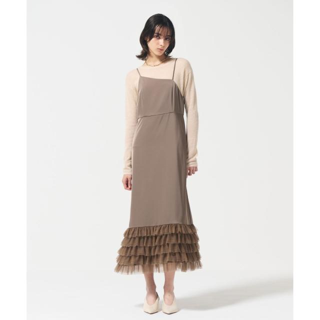 グレースコンチネンタル（GRACE CONTINENTAL）/フリルチュールサテンキャミワンピース