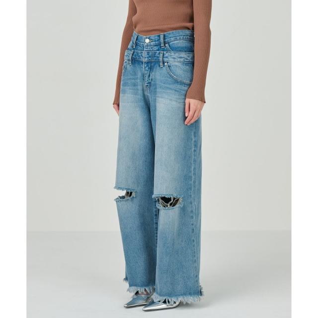 グレースコンチネンタル（GRACE CONTINENTAL）/レイヤードデニムパンツ