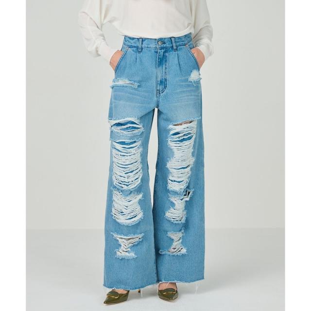 グレースコンチネンタル（GRACE CONTINENTAL）/ハードクラッシュデニムパンツ